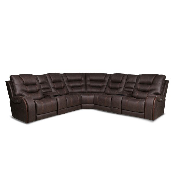 BRENTWOOD 7PC SECTIONAL W/ 2-POWER RECLINERS W/HR | Tepperman's