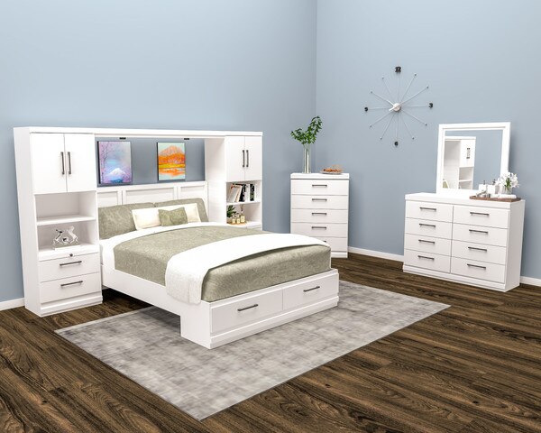 MILANO QUEEN 6 PIECE PIER BED WITH DOORS | Tepperman's