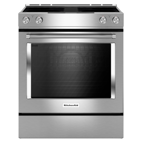 KitchenAid 30-Inch 4-Element Electric Downdraft Front Control Range ...